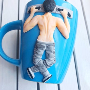 Custom Sport Gift Body Builder Mug With Polymer Clay Decor - Etsy