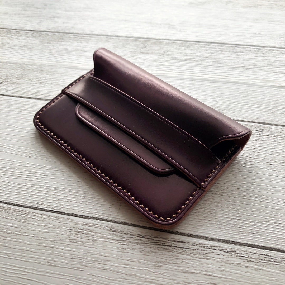 Horween-shell Cordovan Violet Card Holder - Etsy