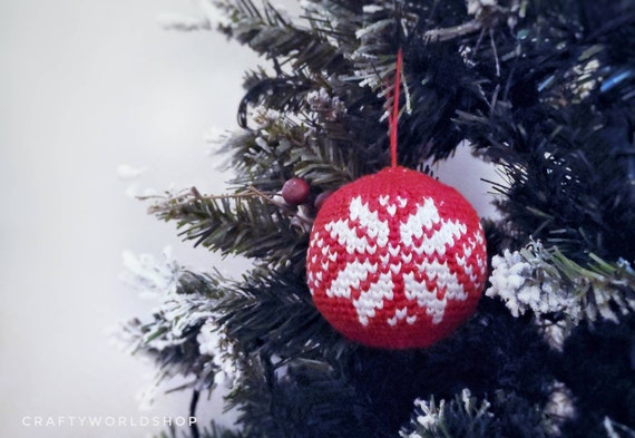 Scandinavian Crochet Pattern Christmas Crochet Bauble - Etsy