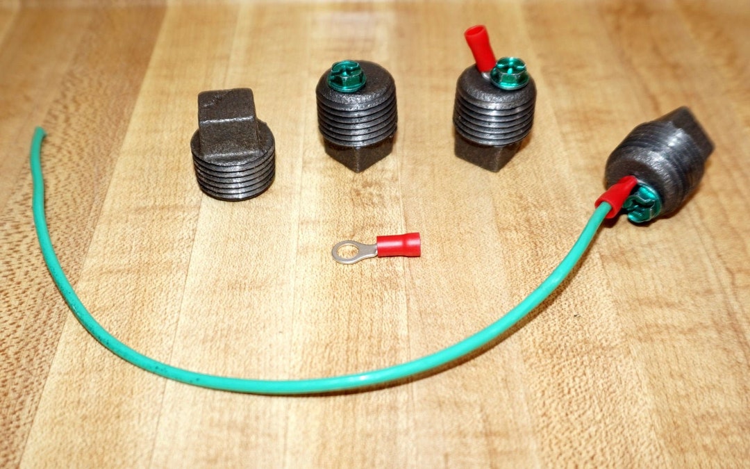 Steampunk Lamp Grounding Fitting (1/2" Black Pipe), Industrial Lamp ...