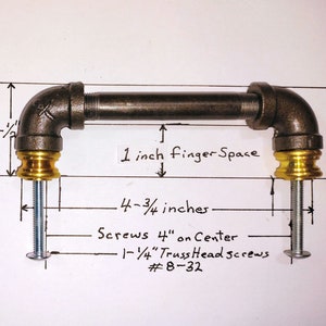 Industrial Cabinet Pulls, Cabinet Hardware, Steampunk Cabinet Pulls, Black Pipe Cabinet Hardware ...