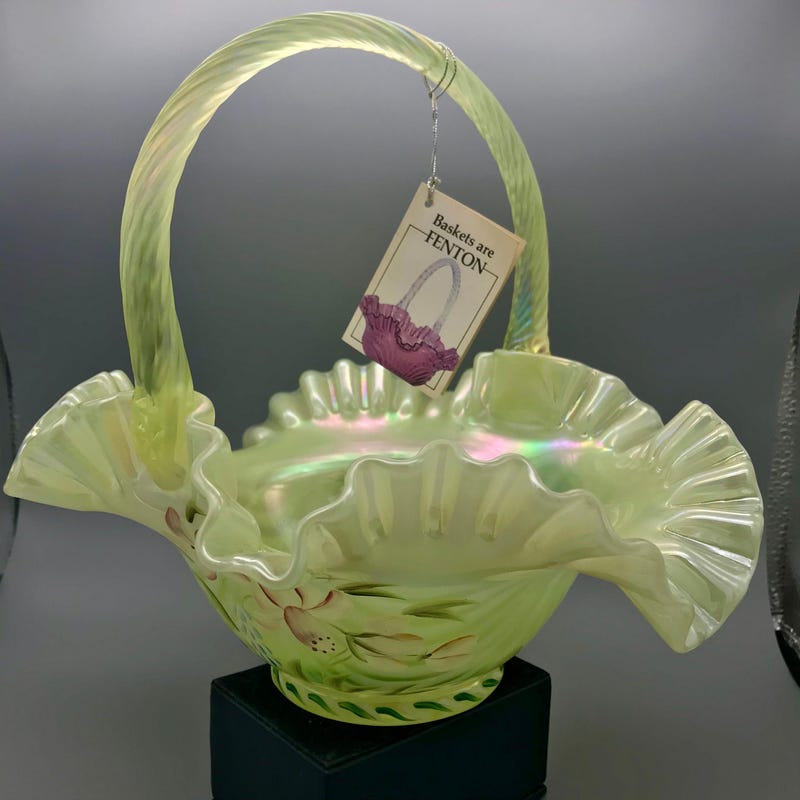 Opalescent Fenton Basket - Etsy