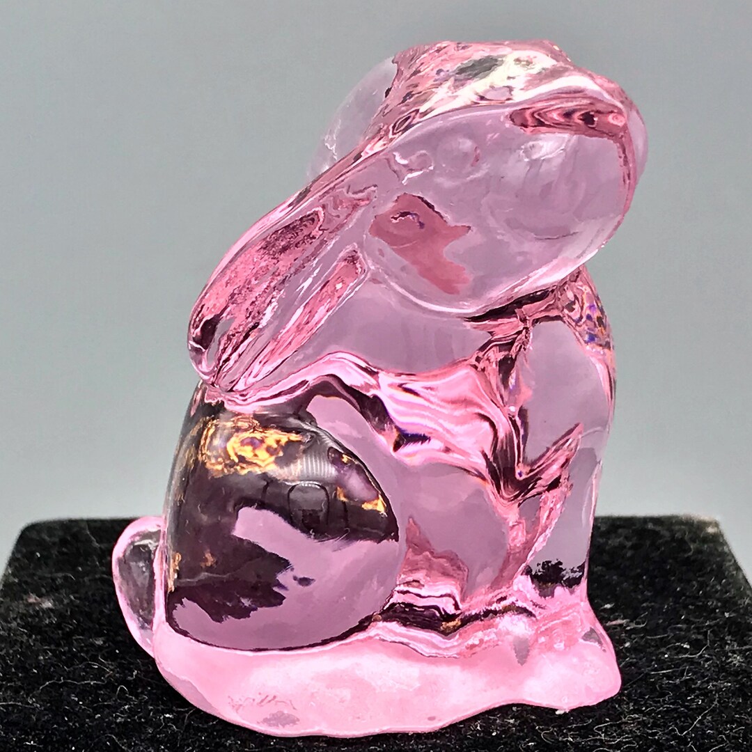 Fenton Clear Pink Bunny Rabbit 5262 With Single Butterfly. - Etsy