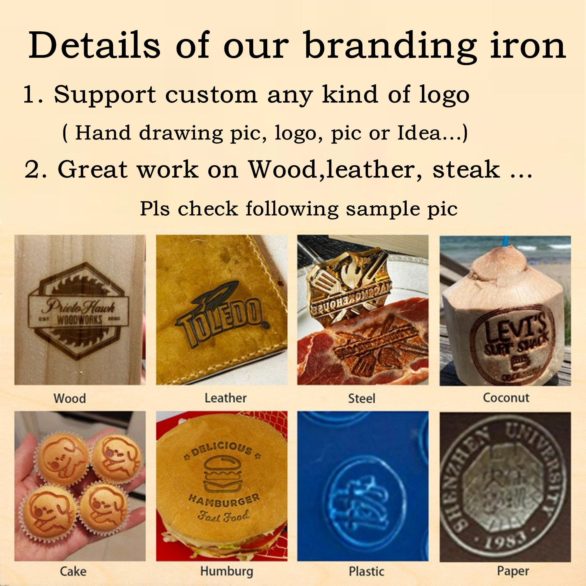 Custom Food Stamp Food Branding Iron Personalized Stamp Cake - Etsy