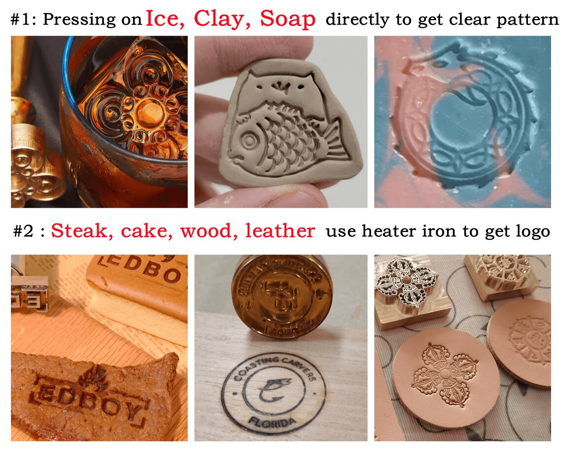 Custom Ice Cube Stamp in Brass Business Logo Ice Cube Stamp - Etsy