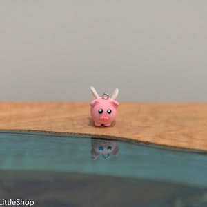 Mini Polymer Clay Flying Pig Cute Pig Charm Kawaii Charm - Etsy