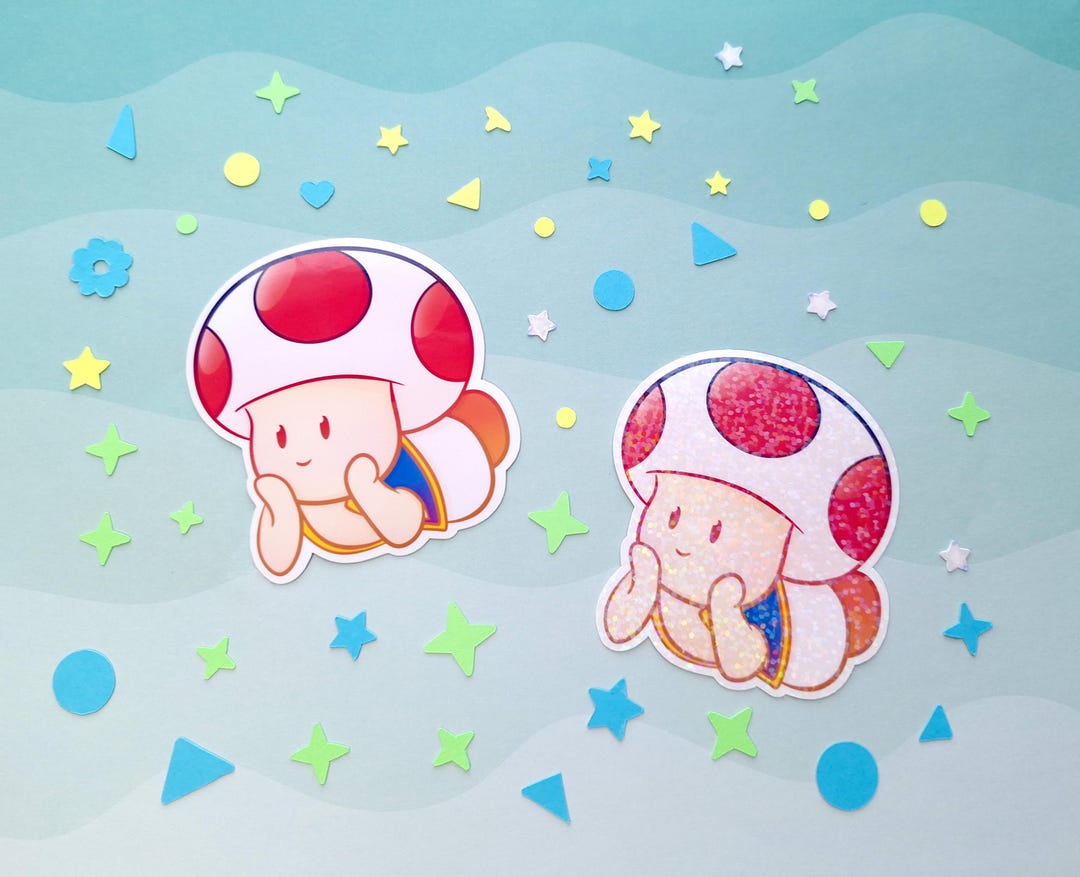 Cute Toad Sticker | Mario Inspired Vinyl Sticker - Etsy