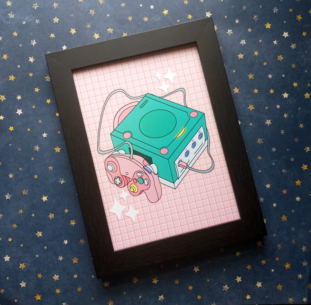 Retro Gamecube Art Print - Etsy