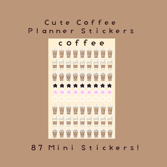 Embellishments Paper, Party & Kids Cute Coffees Sticker Sheet Coffee ...