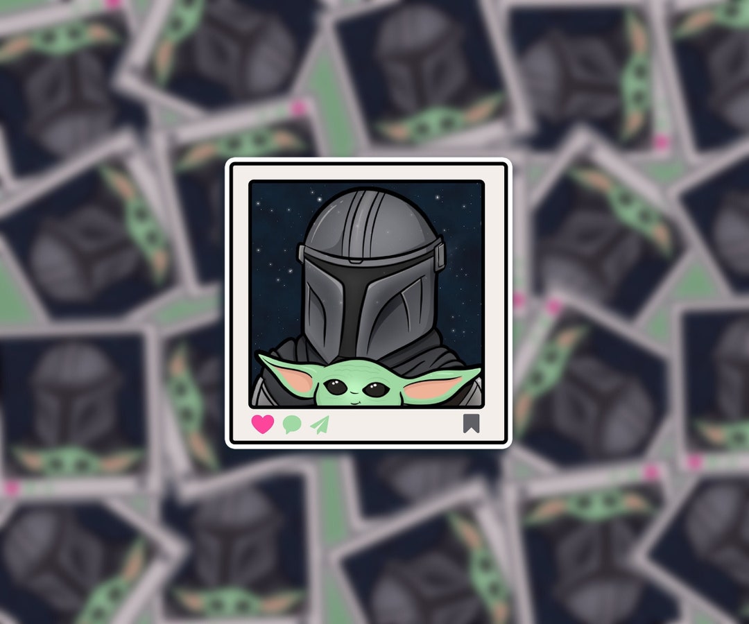 The Mandalorian and Grogu Instagram Selfie Sticker | the Mandalorian ...