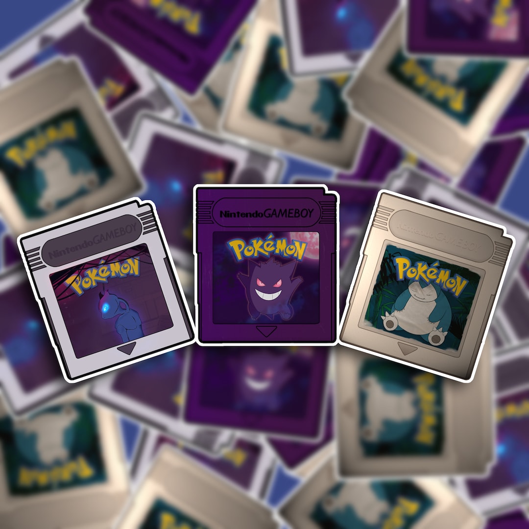 Nintendo Gameboy Game Cartridge Sticker | Pokémon Inspired Sticker - Etsy