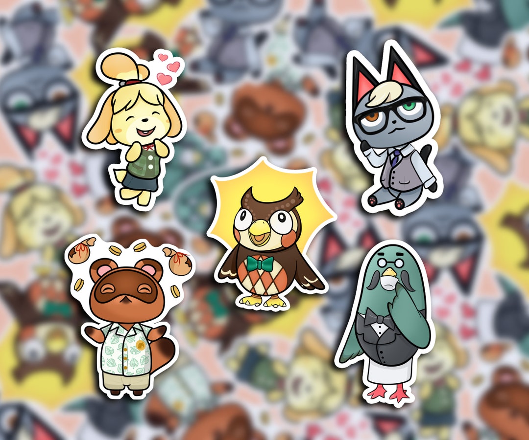 Animal Crossing Characters Sticker Pack Tom Nook, Isabelle, Blathers ...