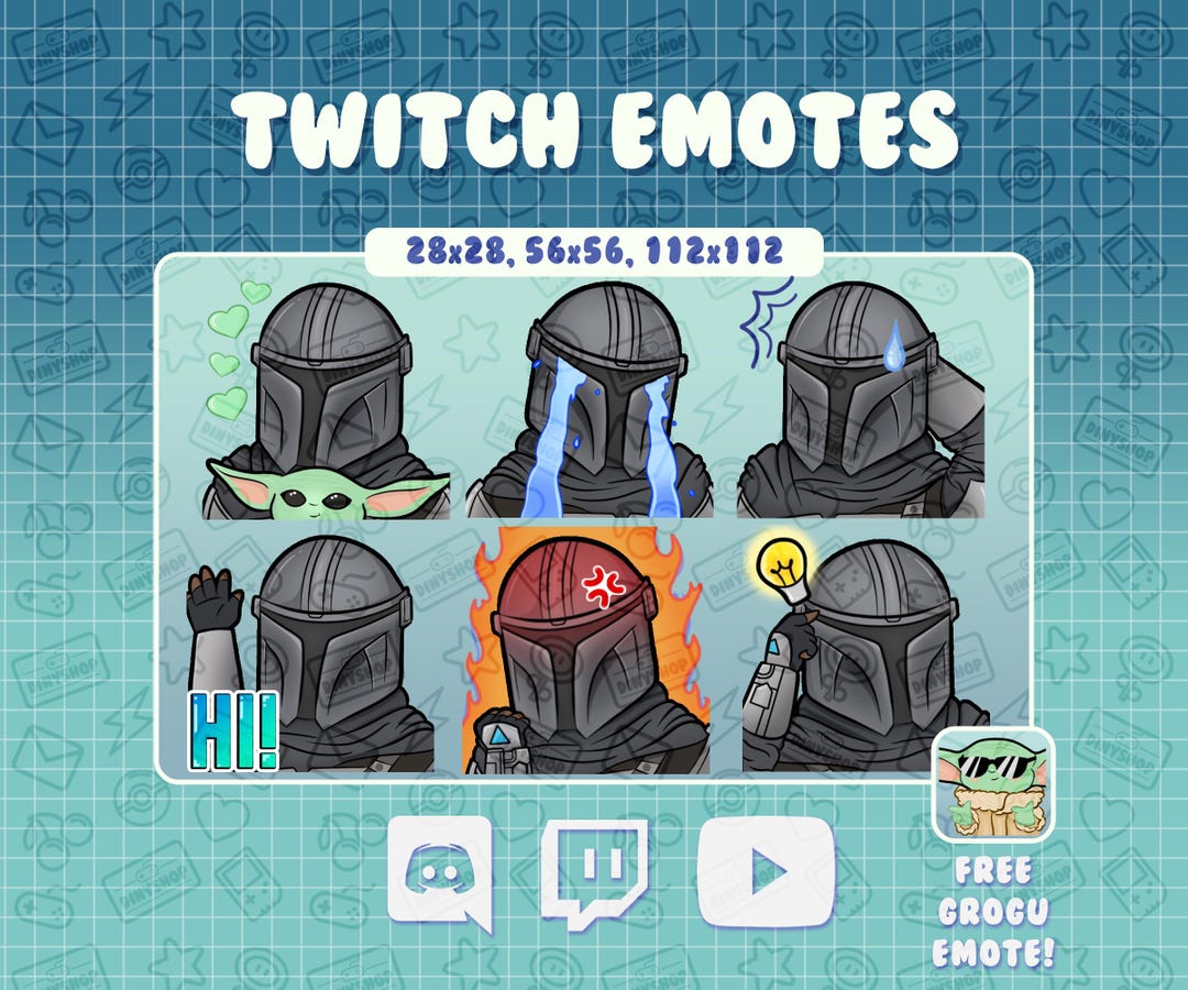 The Mandalorian (featuring Grogu) Star Wars Inspired Twitch/discord ...