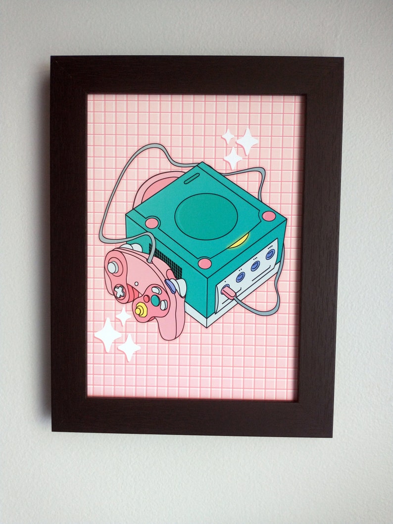 Retro Gamecube Art Print - Etsy