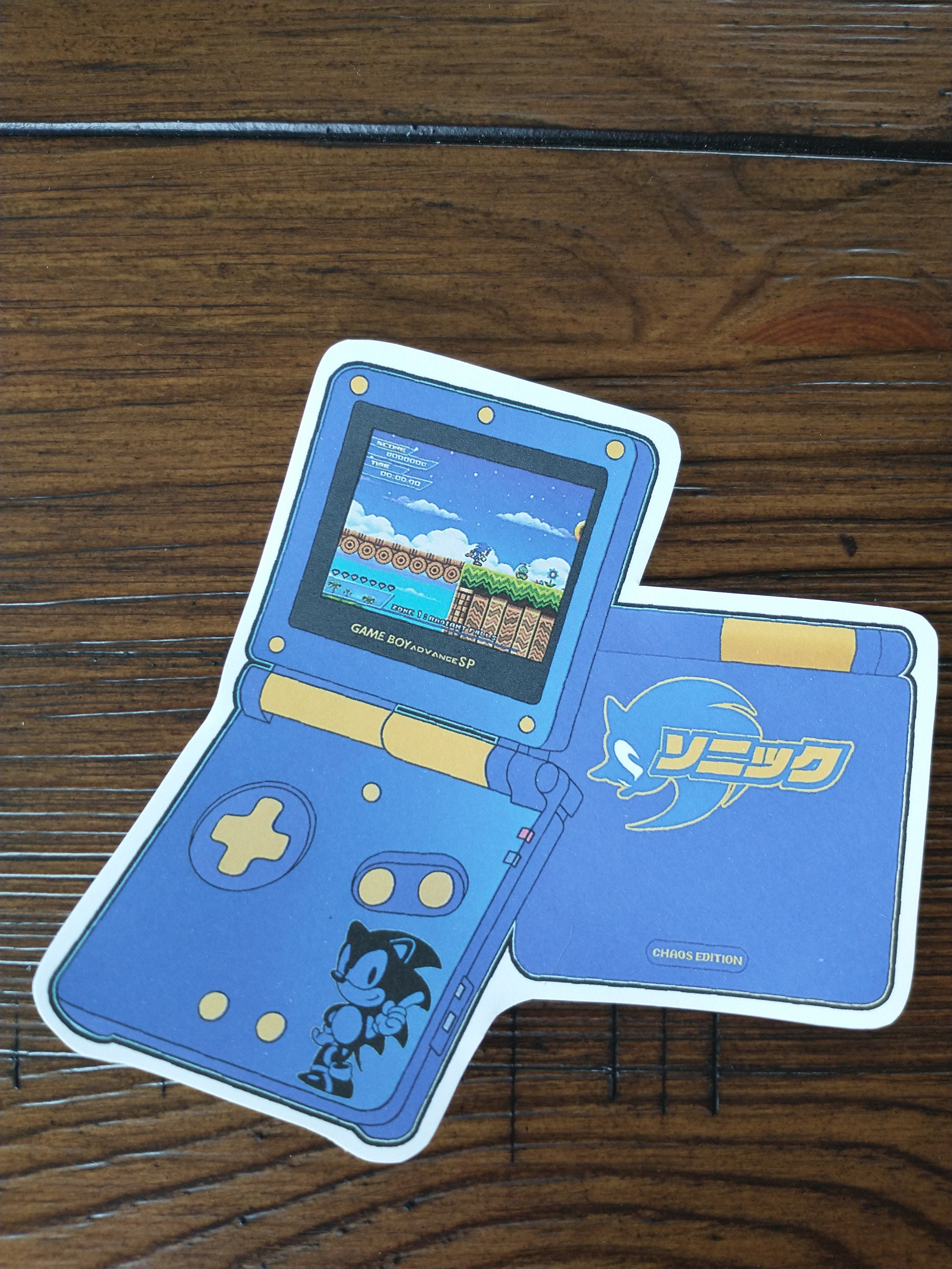 Sonic The Hedgehog Gameboy Advance SP Sticker Chaos Edition | Etsy