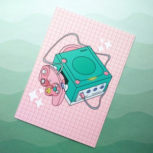 Retro Gamecube Art Print - Etsy