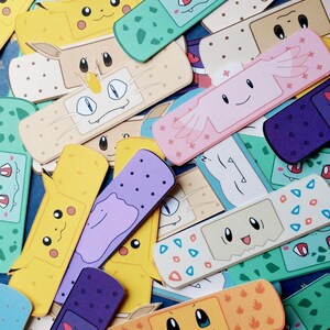 Pokémon Themed Bandaid Stickers 5 Pack | Pokémon Inspired Stickers - Etsy
