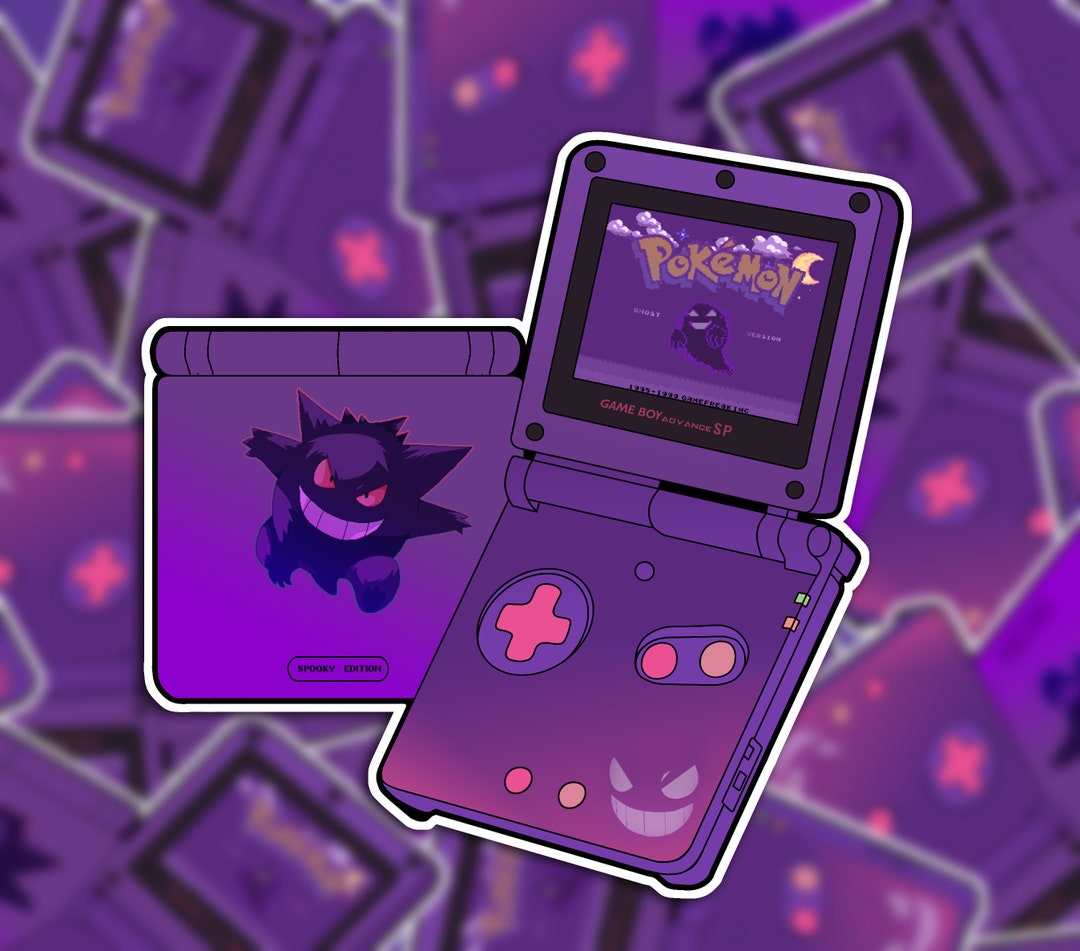 Gengar Gameboy Advance SP Sticker Spooky Edition GBA Concept Sticker - Etsy