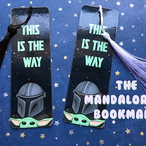 The Mandalorian and Grogu Bookmark | Star Wars the Mandalorian Inspired ...