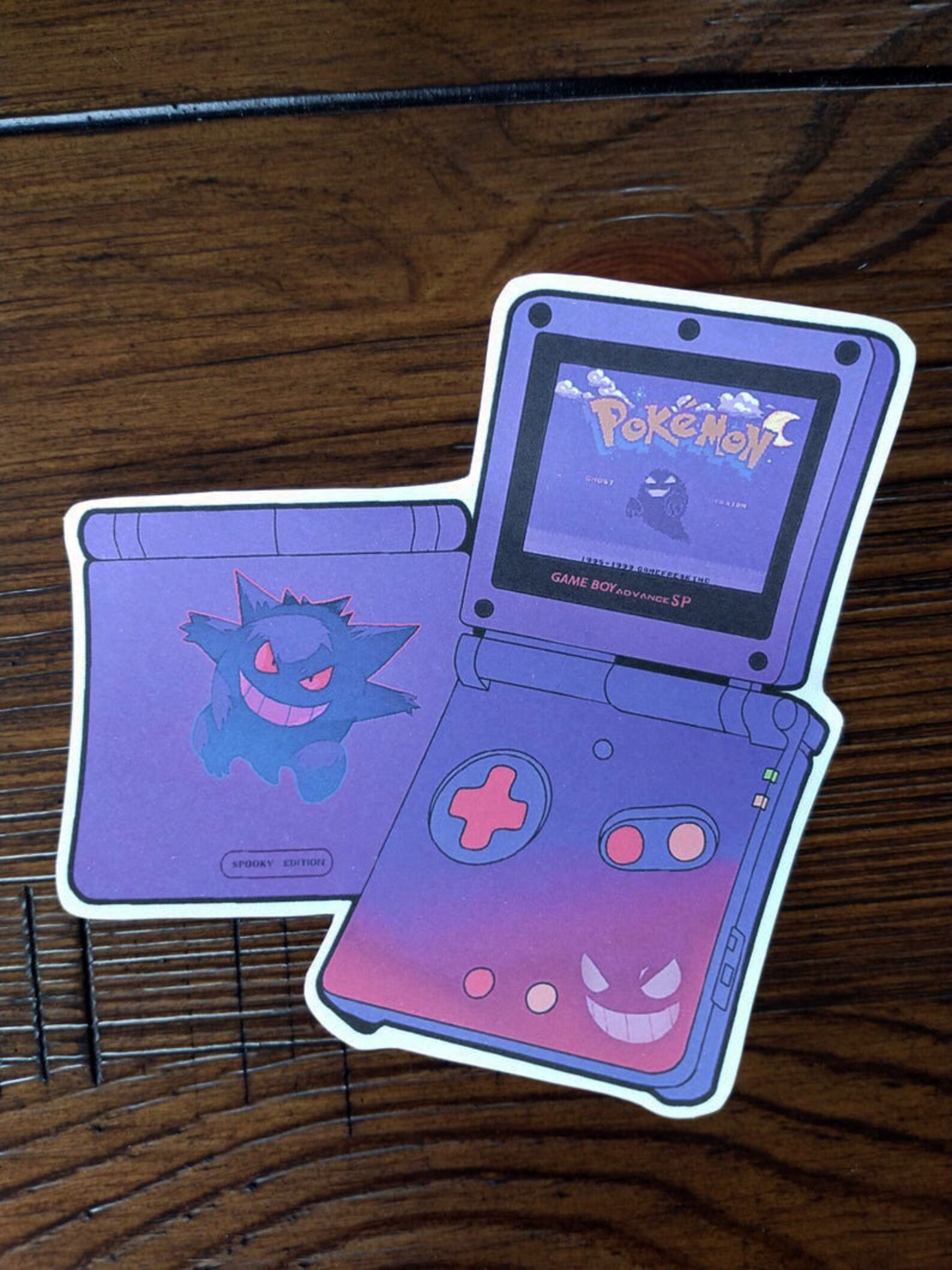 Gengar Gameboy Advance SP Sticker Spooky Edition GBA Concept | Etsy
