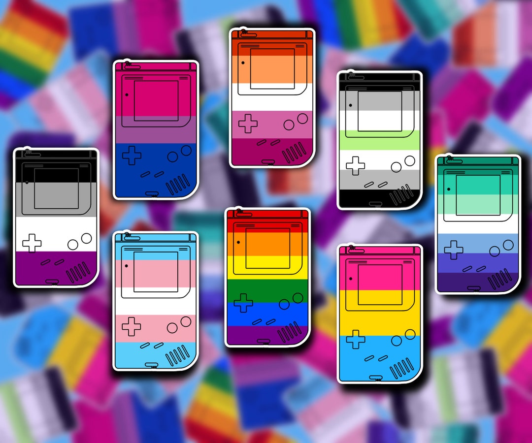LGBTQ+ Pride Flag Gameboy Sticker - Etsy
