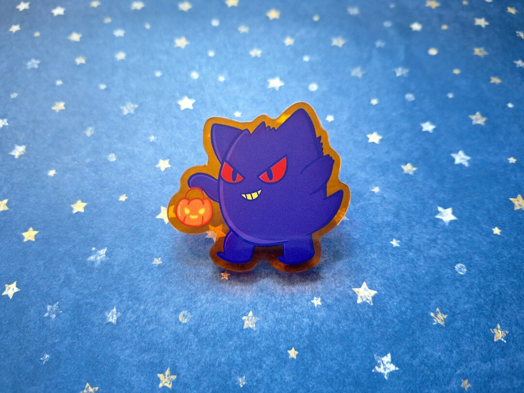 Gengar Trick or Treat Pokémon Inspired Acrylic Pin - Etsy