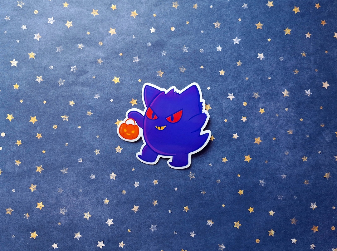 Gengar Trick or Treat Sticker Pokémon Inspired Vinyl Sticker - Etsy