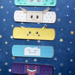 Pokémon Themed Bandaid Stickers 5 Pack | Pokémon Inspired Stickers - Etsy