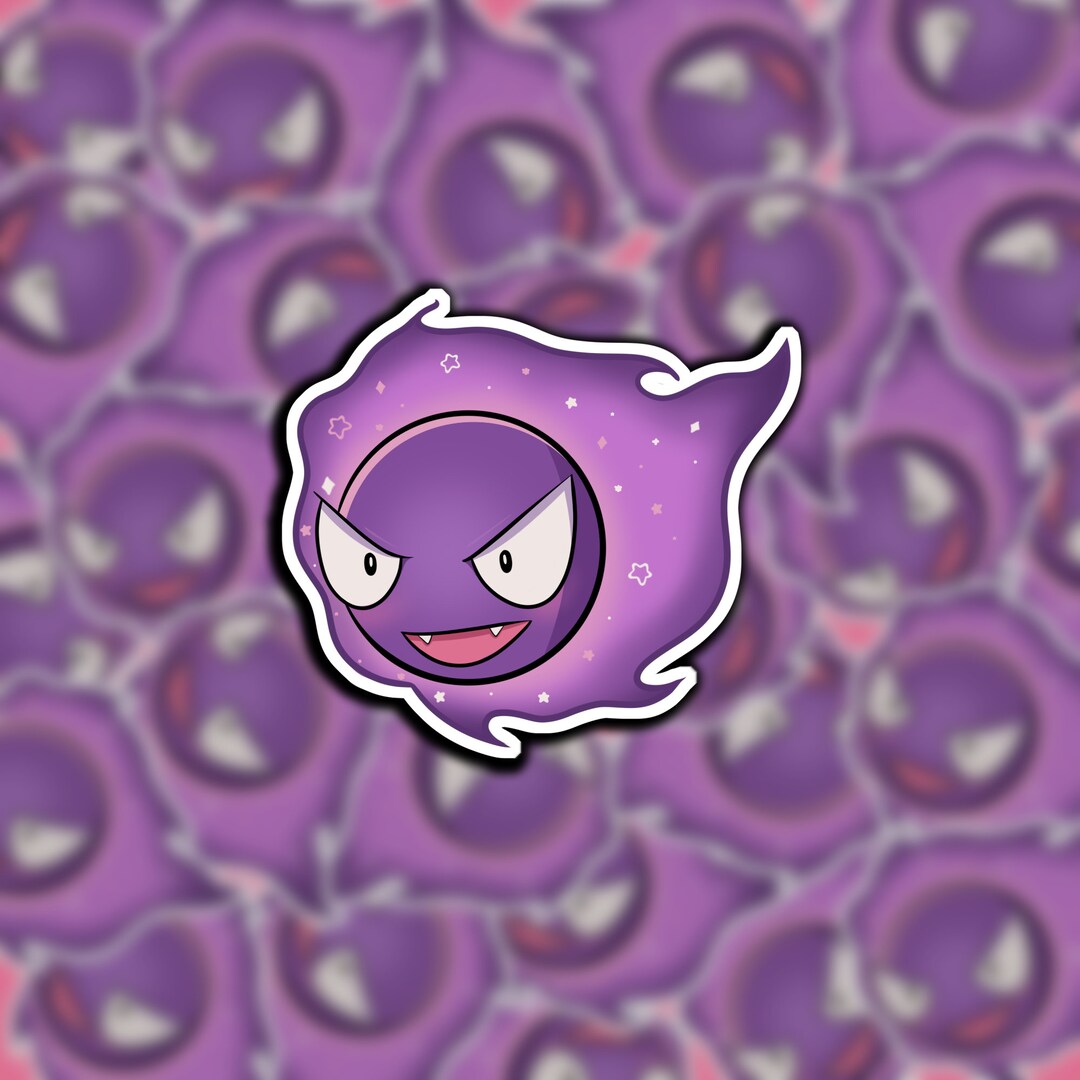 Starry Ghastly Sticker | Pokémon Inspired Sticker - Etsy