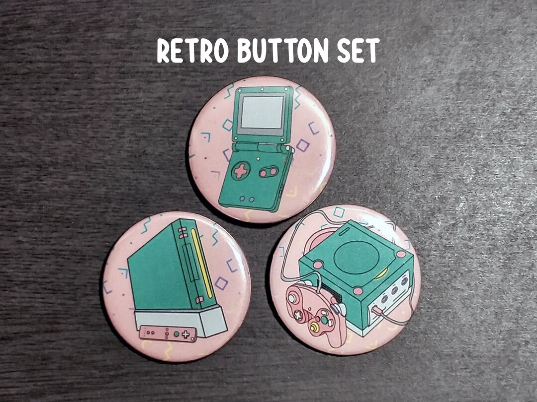 Retro Games Button Set - Etsy