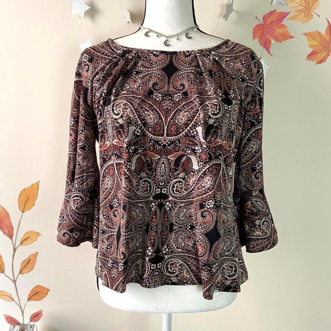 Y2K Earthy Paisley Top - Etsy