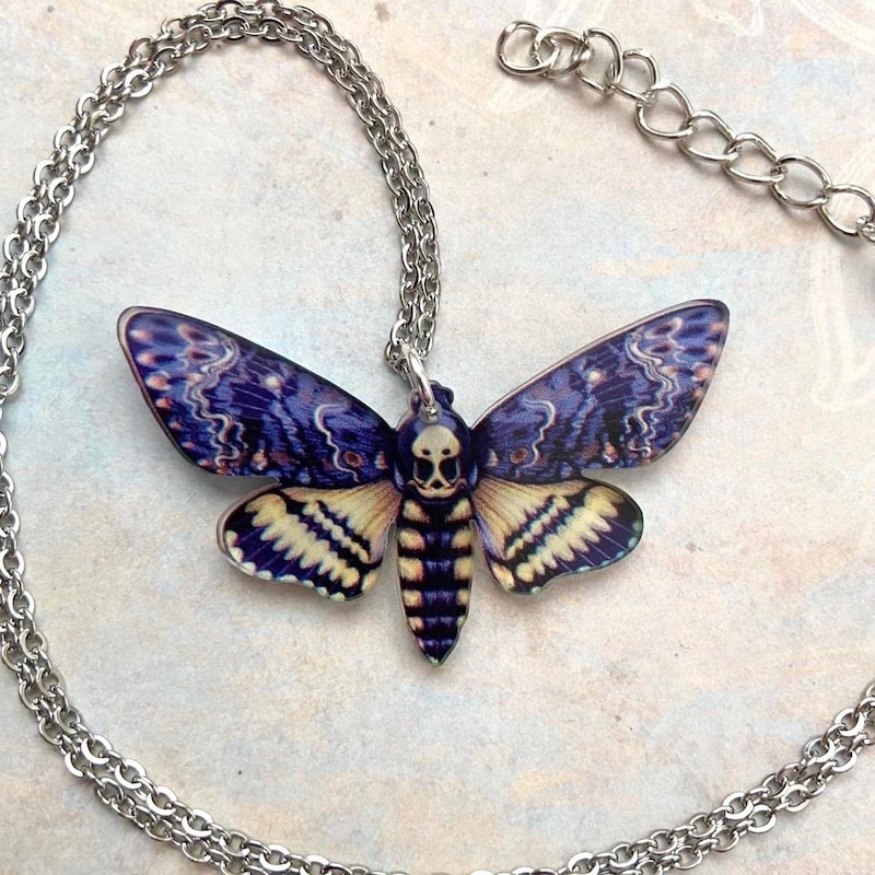 Moth Necklace - Etsy