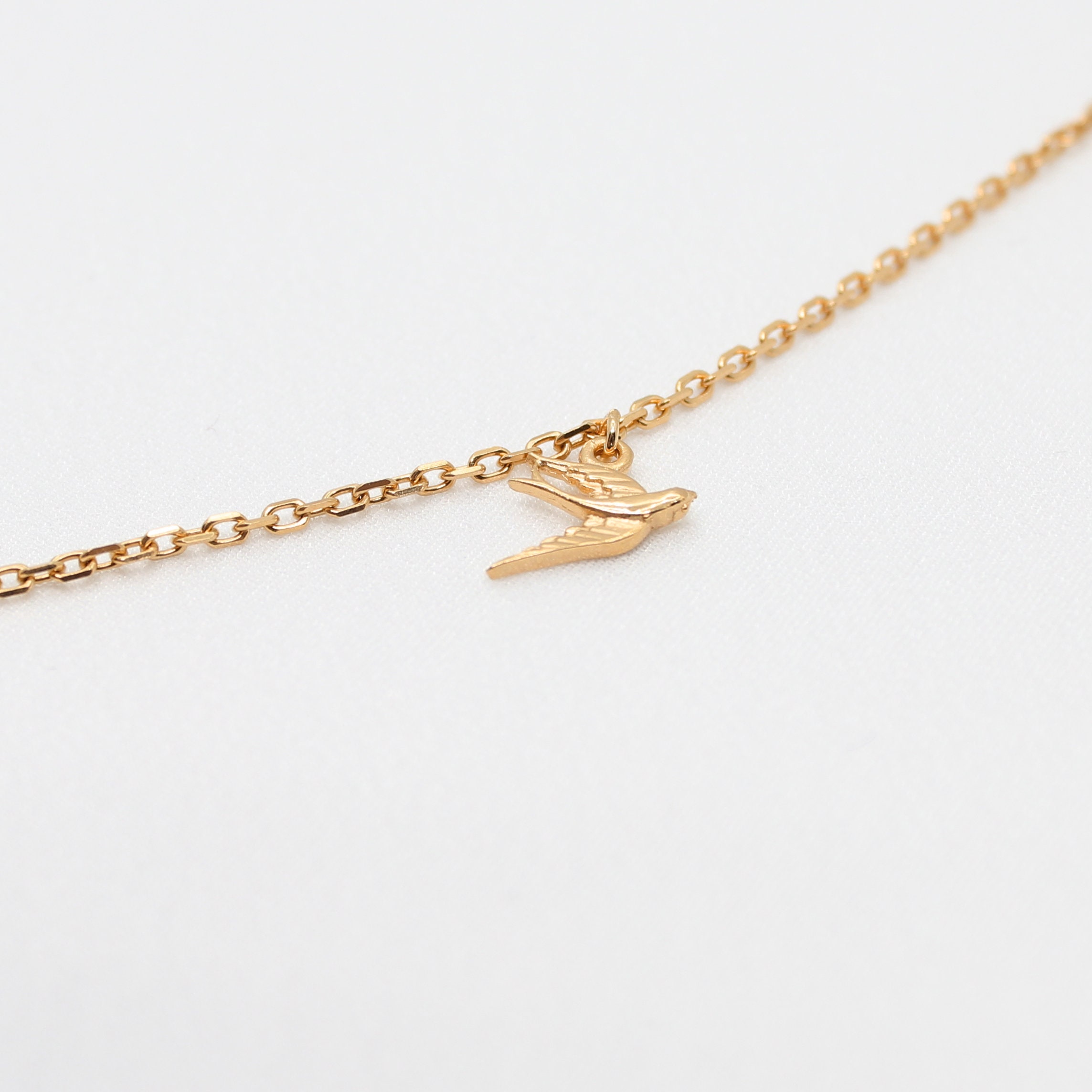Dainty Bird Necklace Gold Flying Birds 24k Gold Plated | Etsy