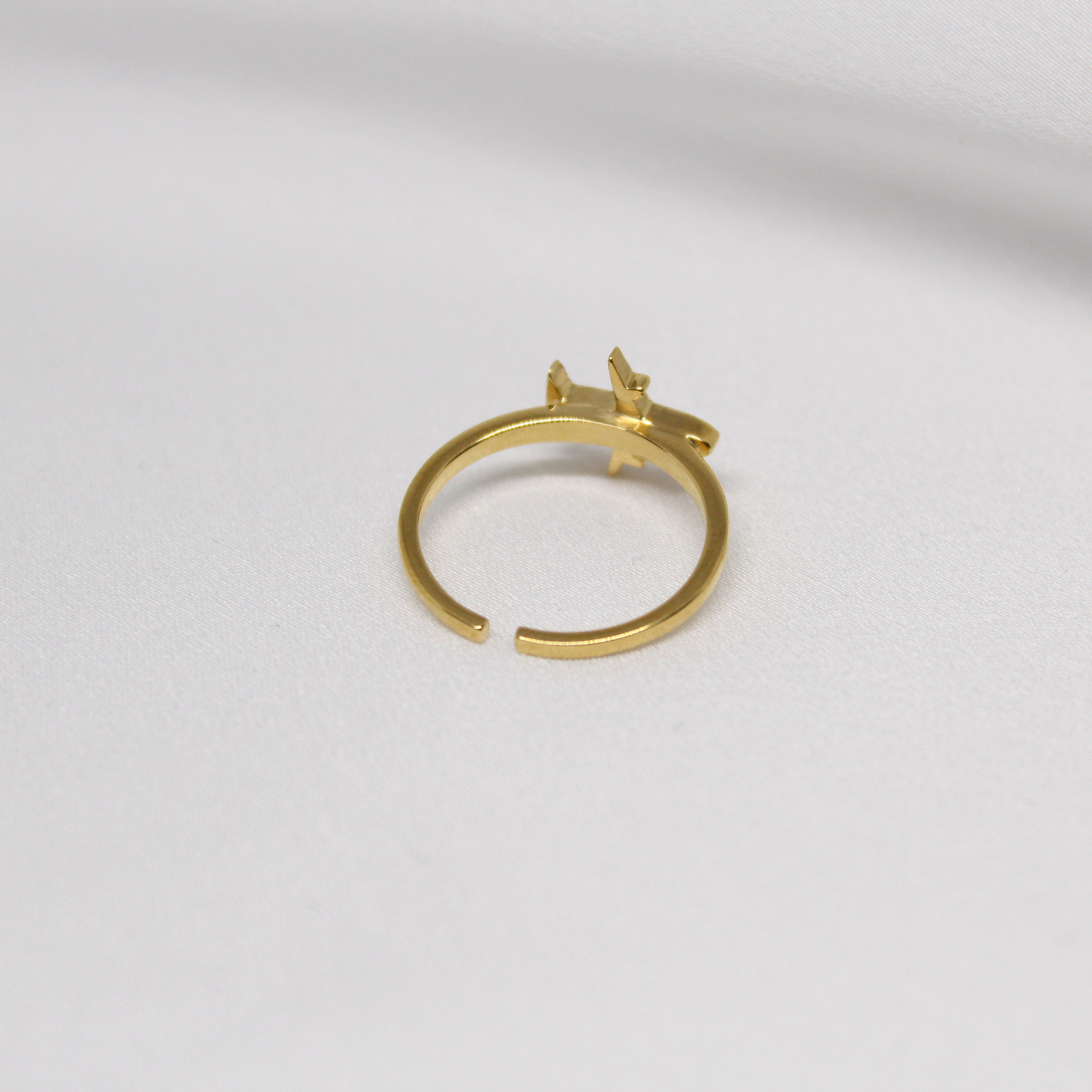 Airplane Brushed Ring Gold Vermeil Plane Ring Travel Ring | Etsy