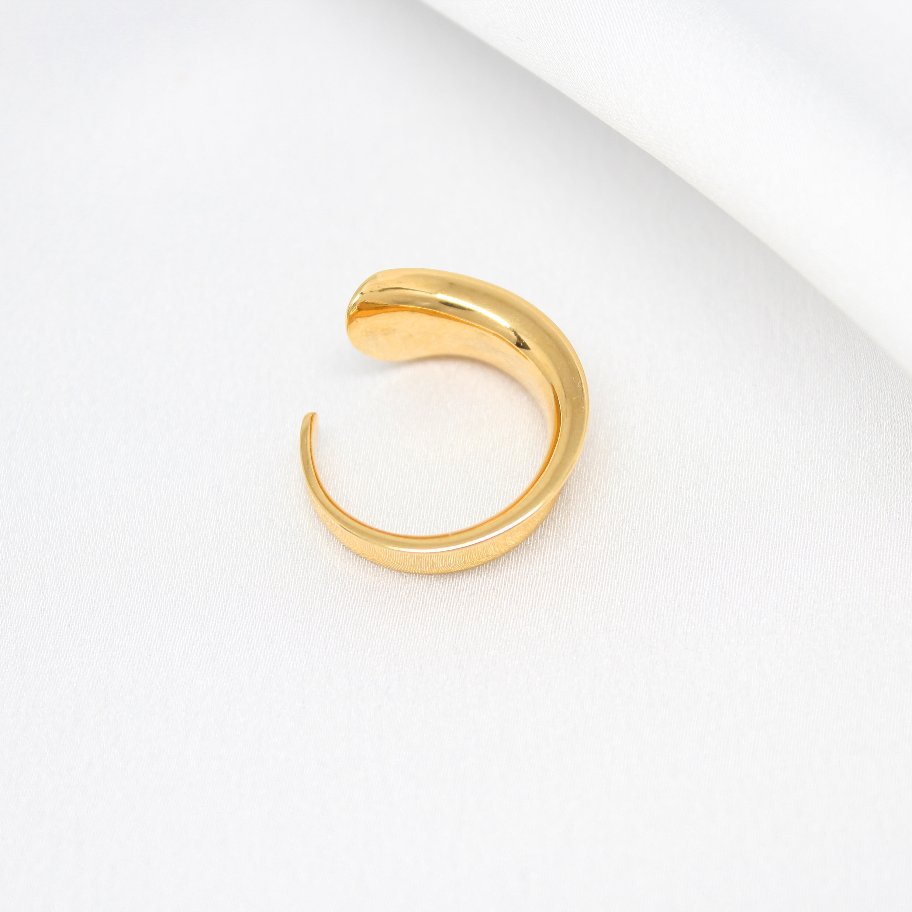 Asymmetrical Ring Gold Vermeil Curly Ring Minimalist | Etsy