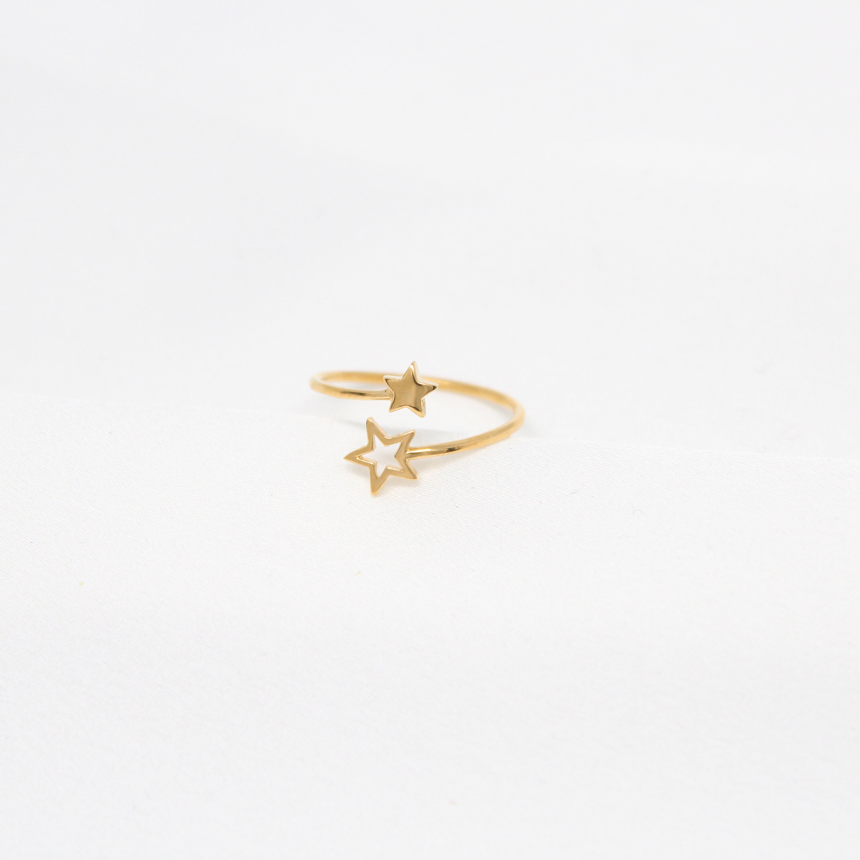 Sterling Silver Star Ring Double Star Silver Ring | Etsy