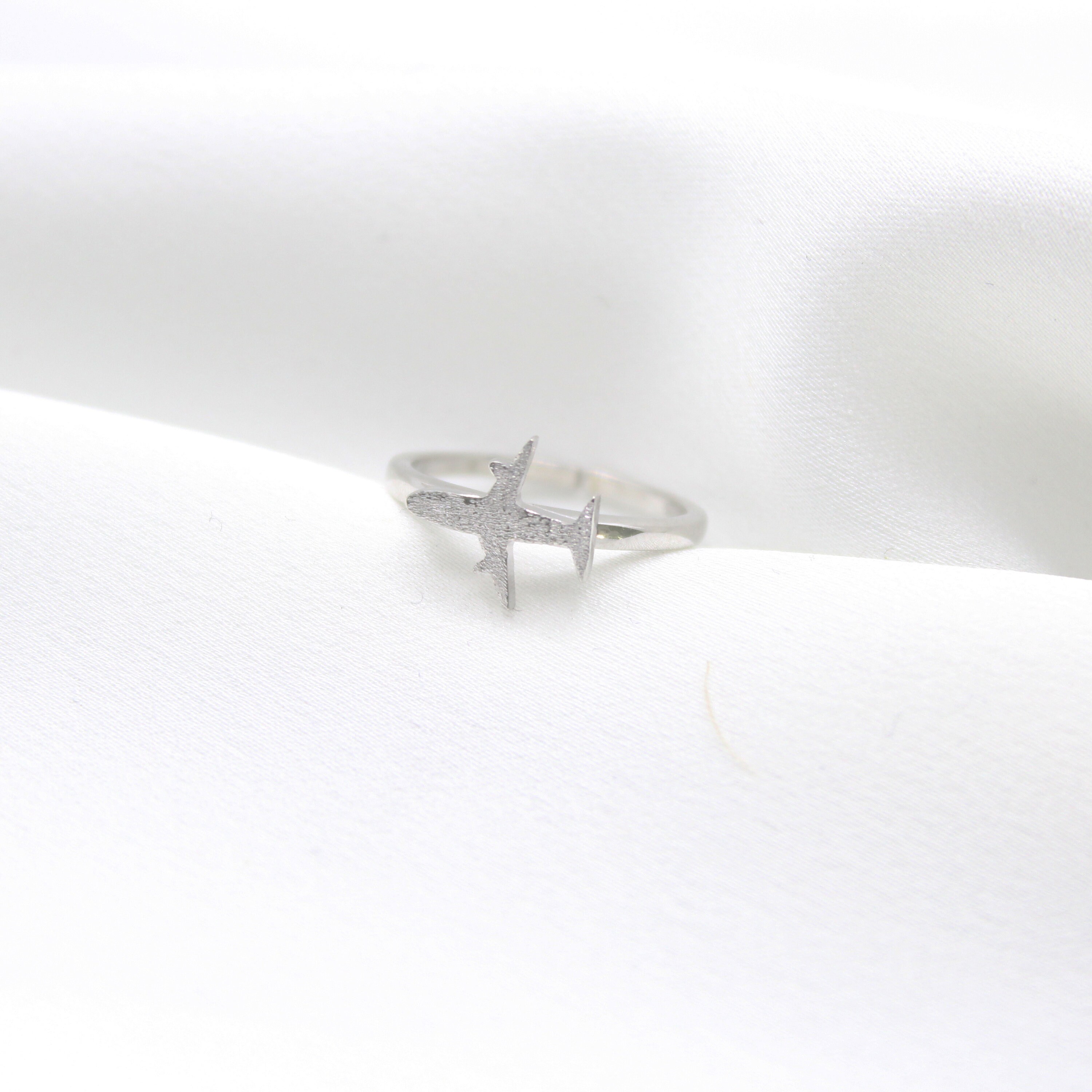 Airplane Ring Sterling Silver Plane Ring Brushed Finish | Etsy