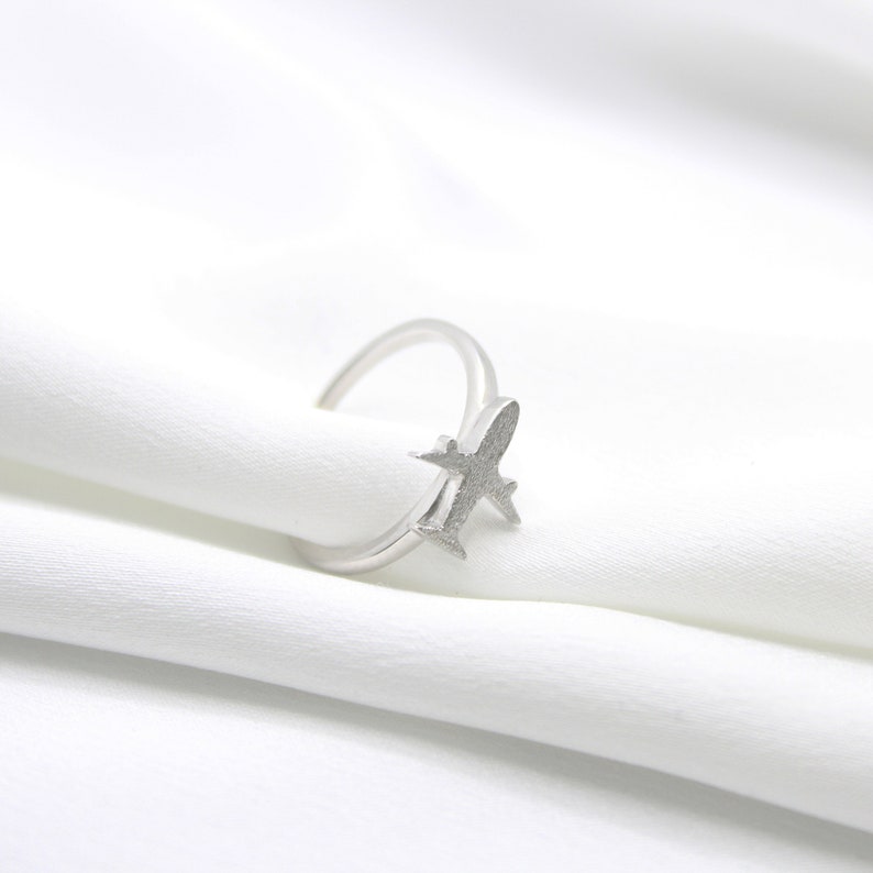 Airplane Ring Sterling Silver Plane Ring Brushed Finish | Etsy