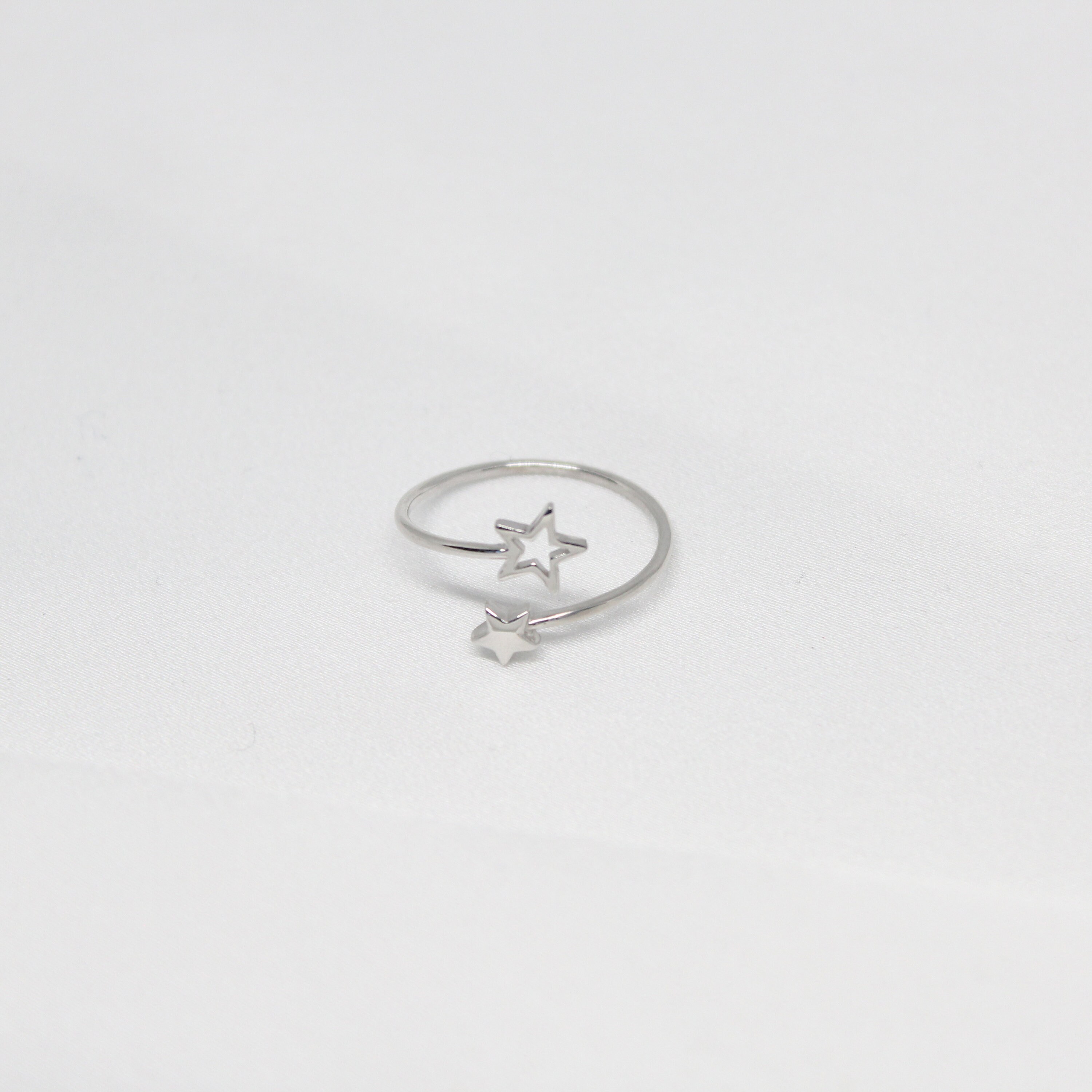 Sterling Silver Star Ring Double Star Silver Ring | Etsy