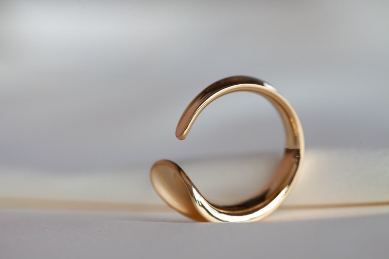 Asymmetrical Ring Gold Vermeil Curly Ring Minimalist | Etsy