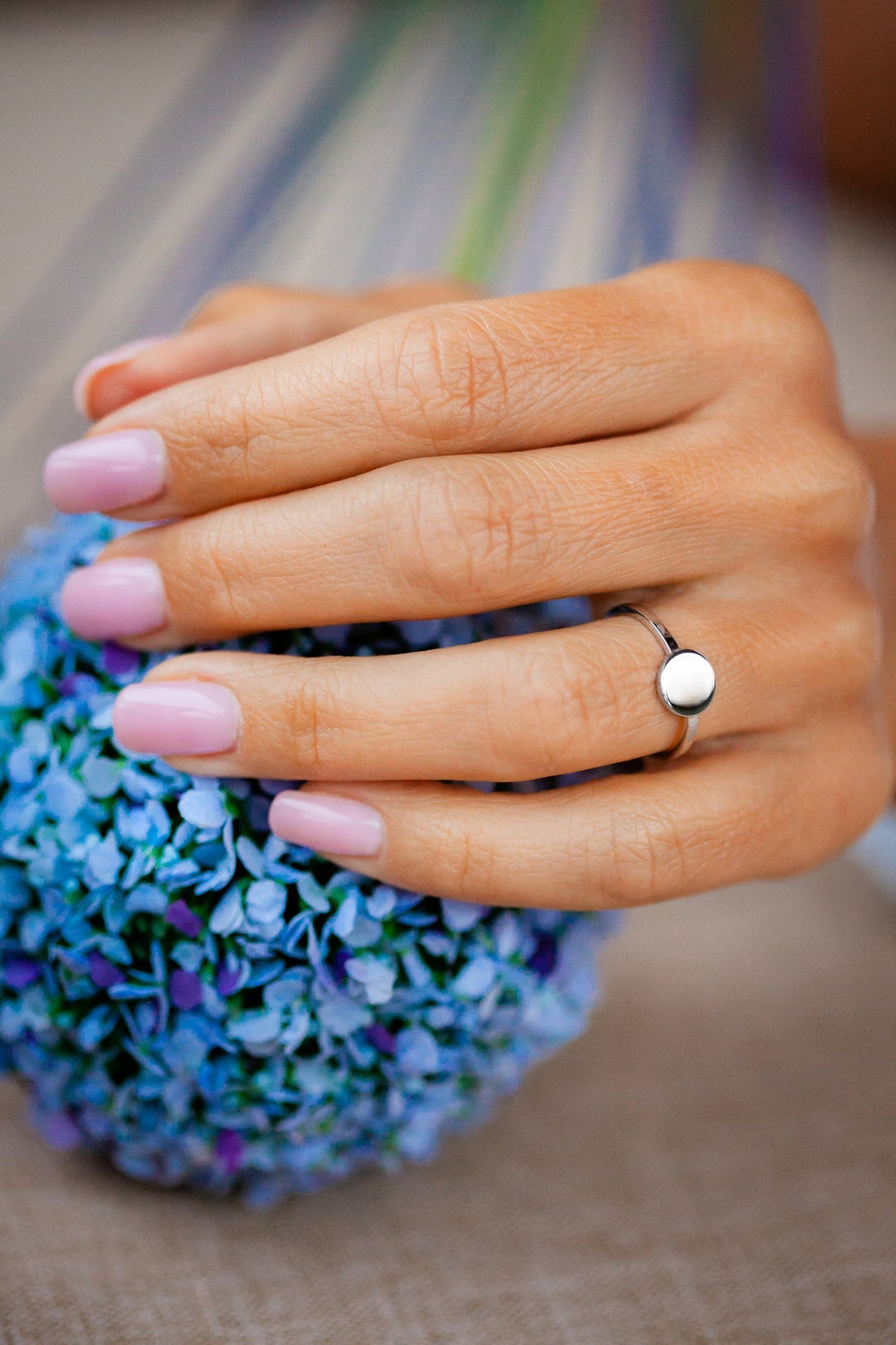 Sterling Silver Disc Ring - Statement Ring - Minimalist Disc Ring ...