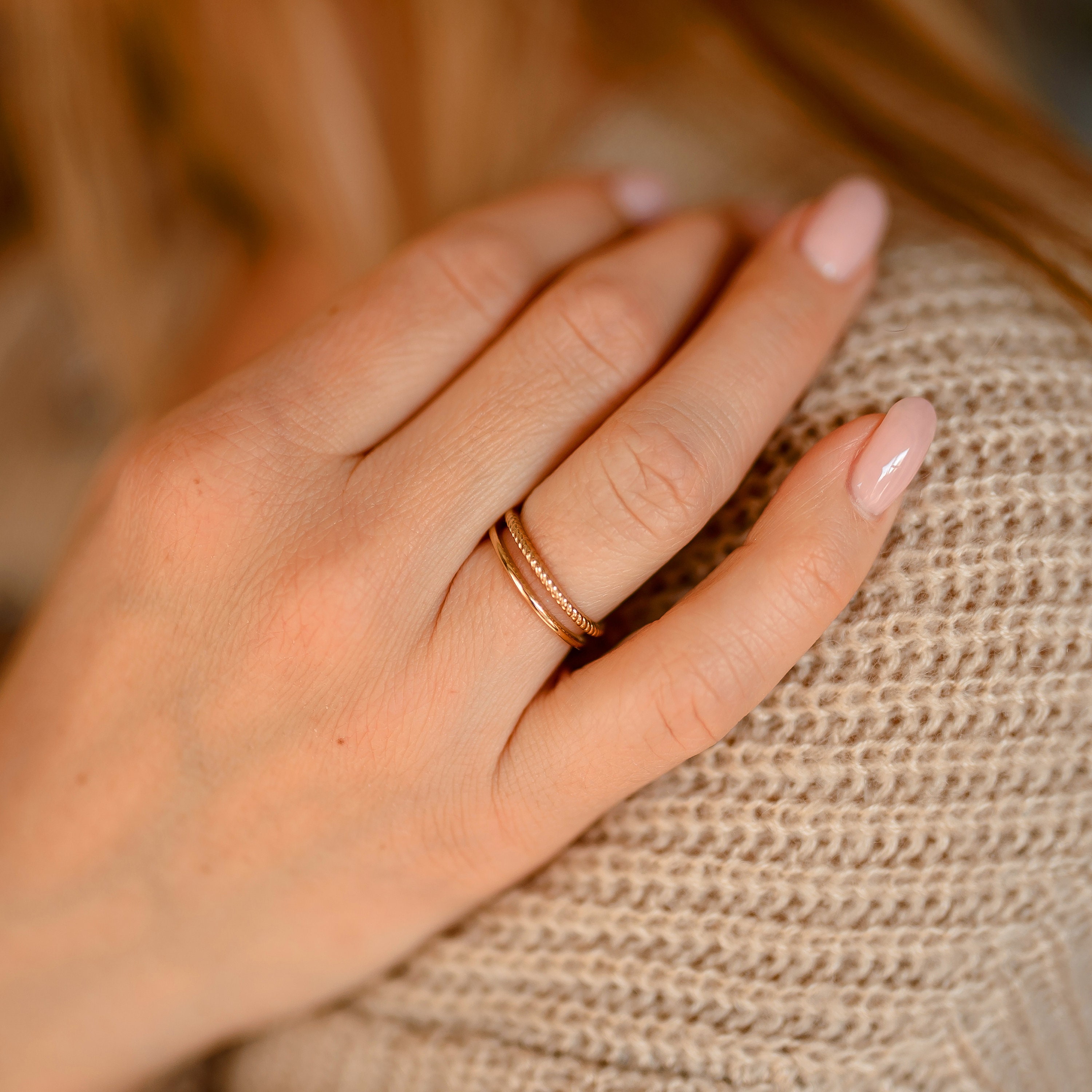 Twisted Band Ring Gold Vermeil Ring Layering Dainty Gold | Etsy