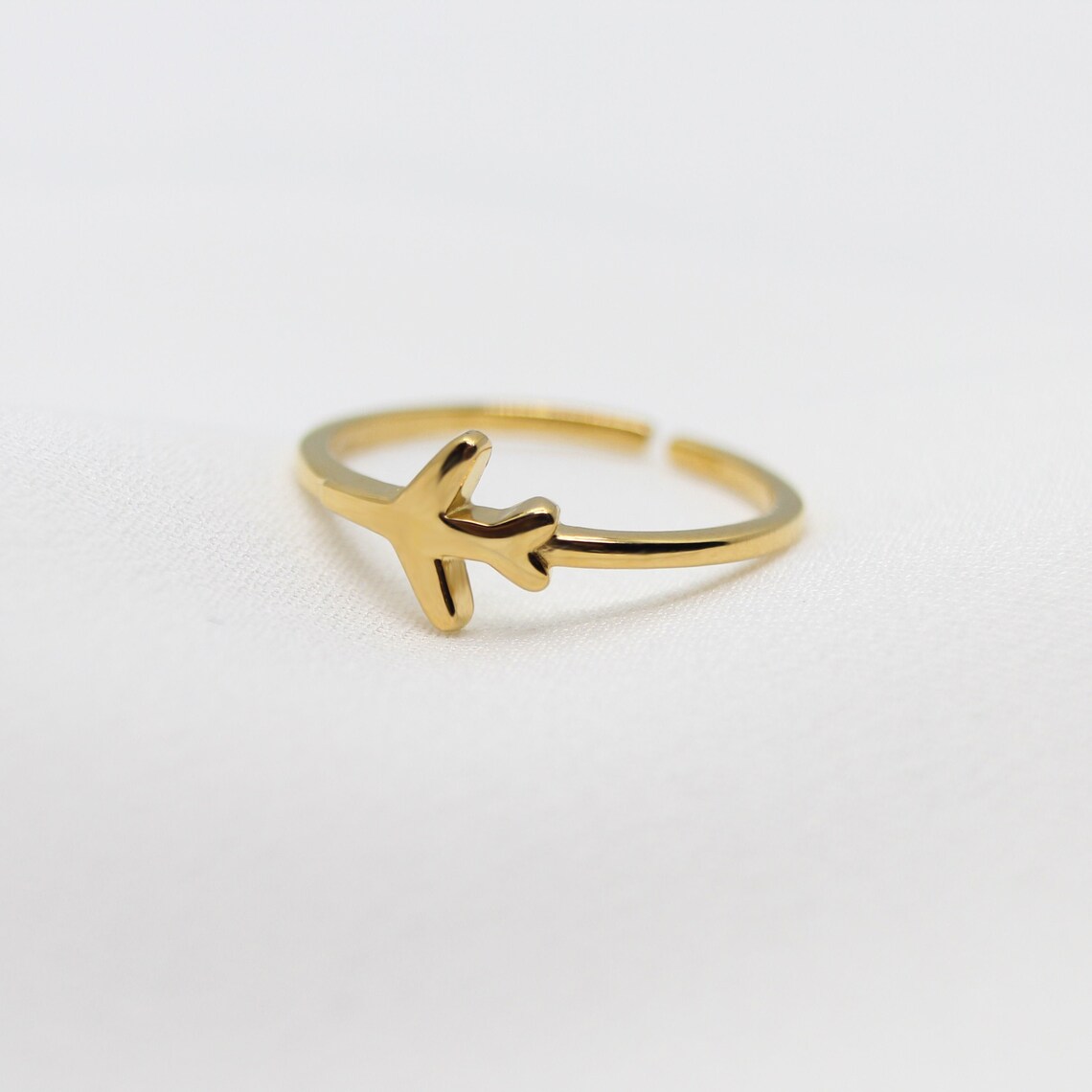 Gold Airplane Ring Minimal Plane Ring 24k Gold Vermeil | Etsy