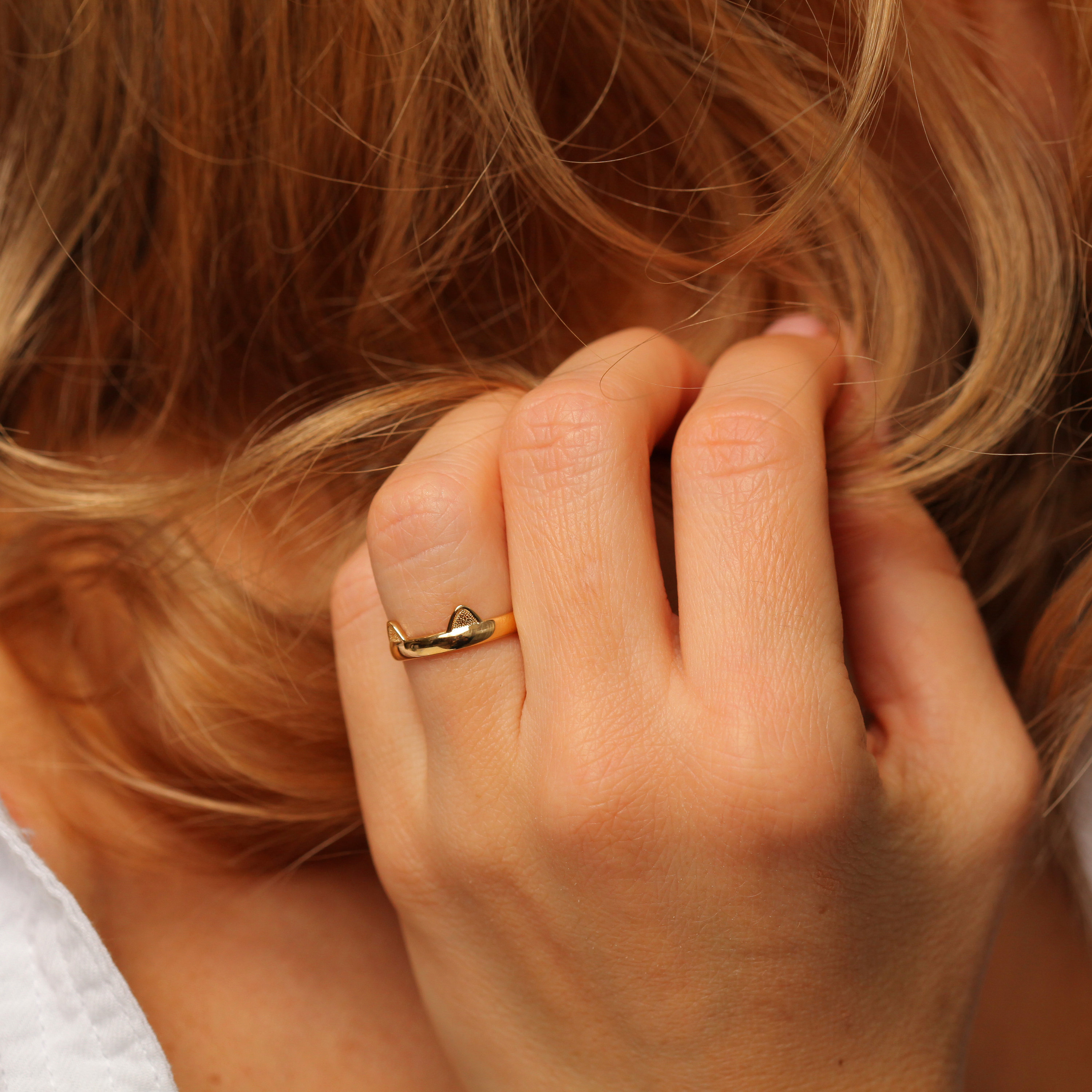 Gold Cat Ring Minimalist Cat Ring Gold Vermeil Cat Ear | Etsy