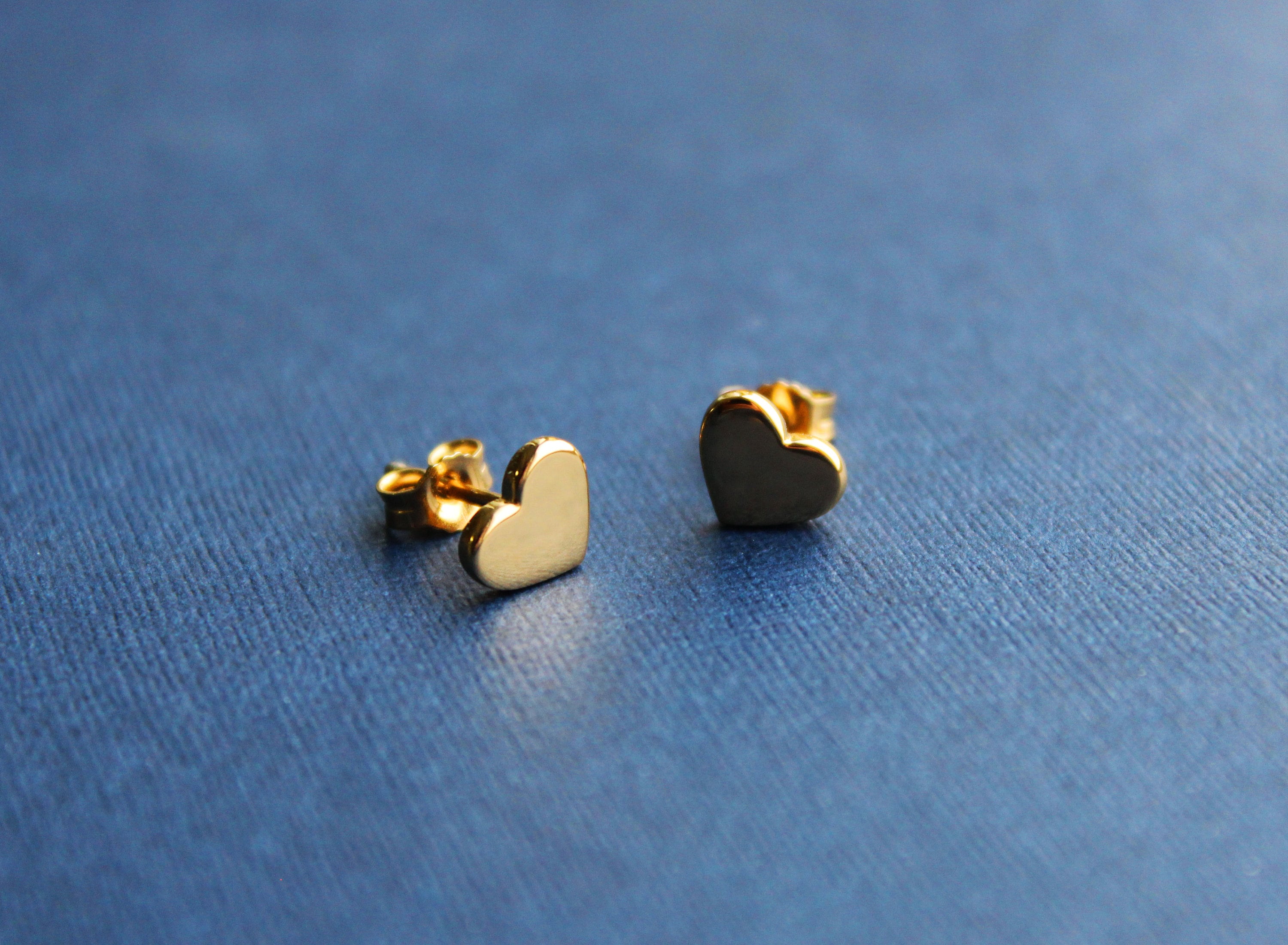 Heart Stud Earrings – 18k Gold Plated Tiny Heart Earrings – Small Gold ...