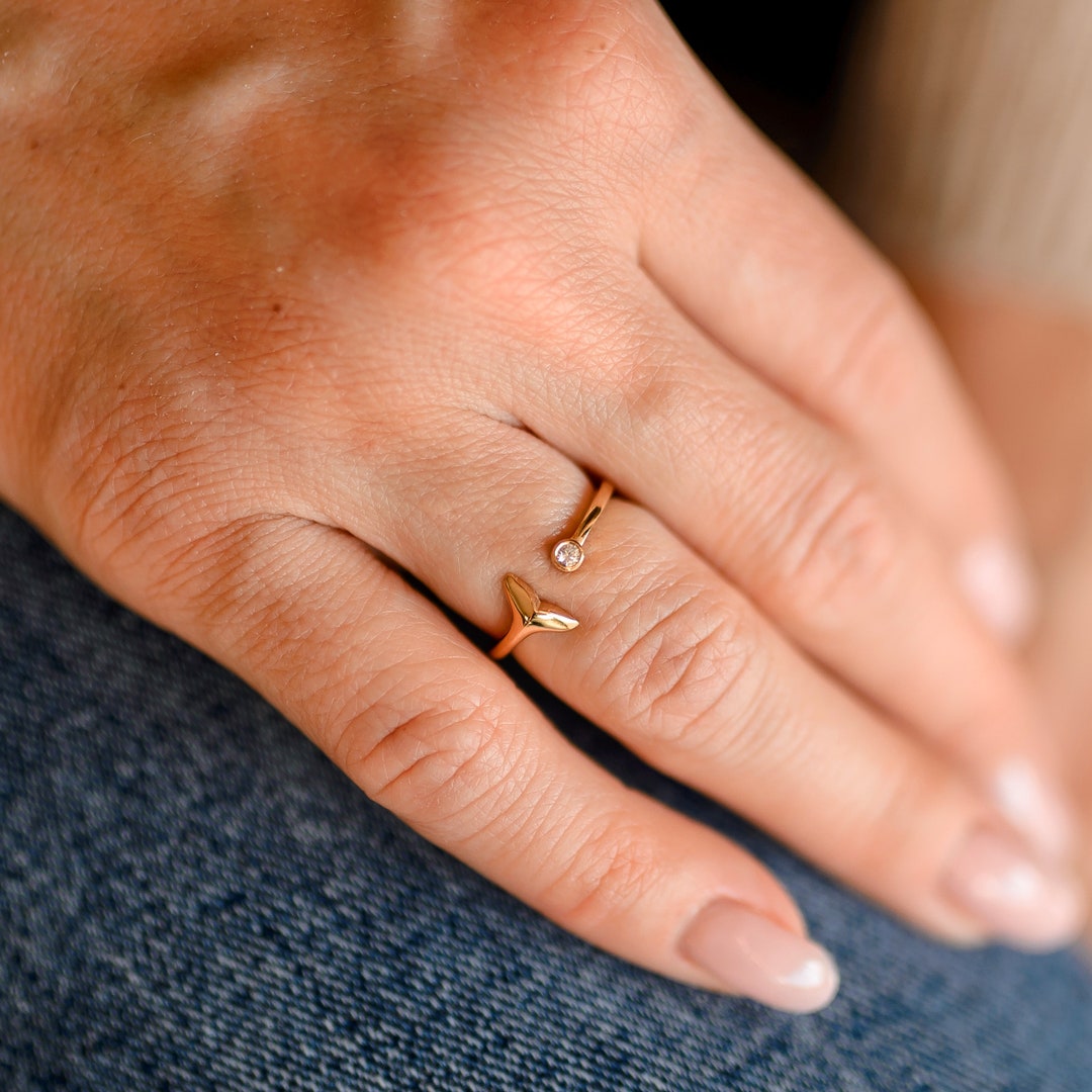 Whale Tail Ring - Gold Vermeil Statement Ring - Minimal Gold Ring ...