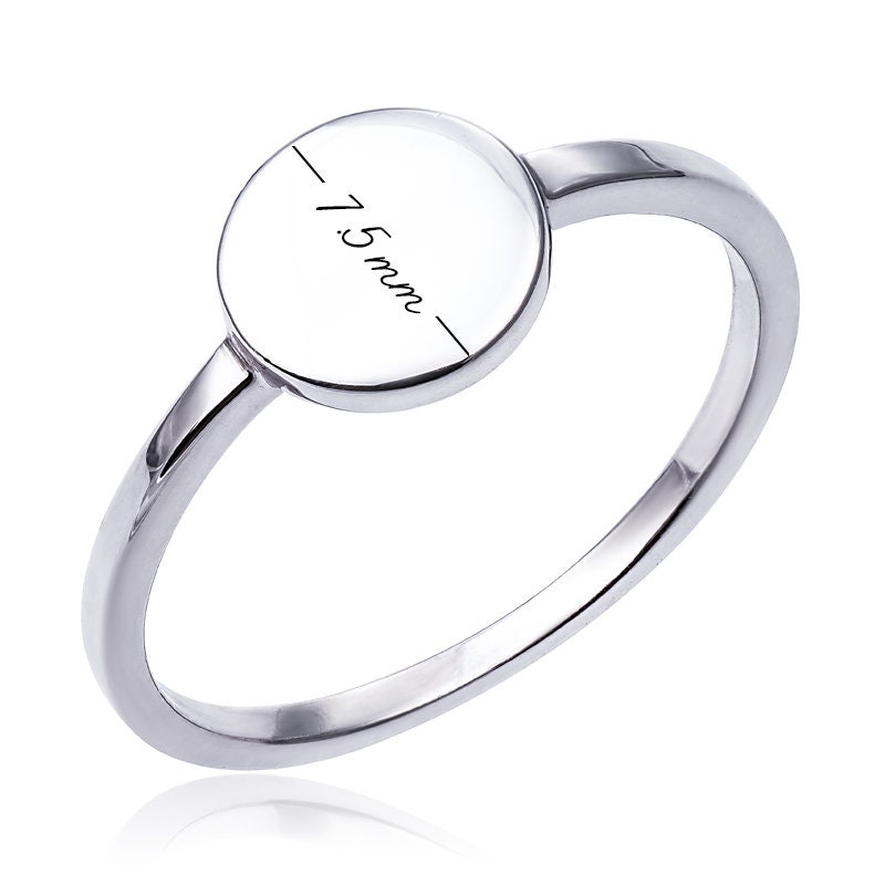 Sterling Silver Disc Ring Statement Ring Minimalist Disc | Etsy