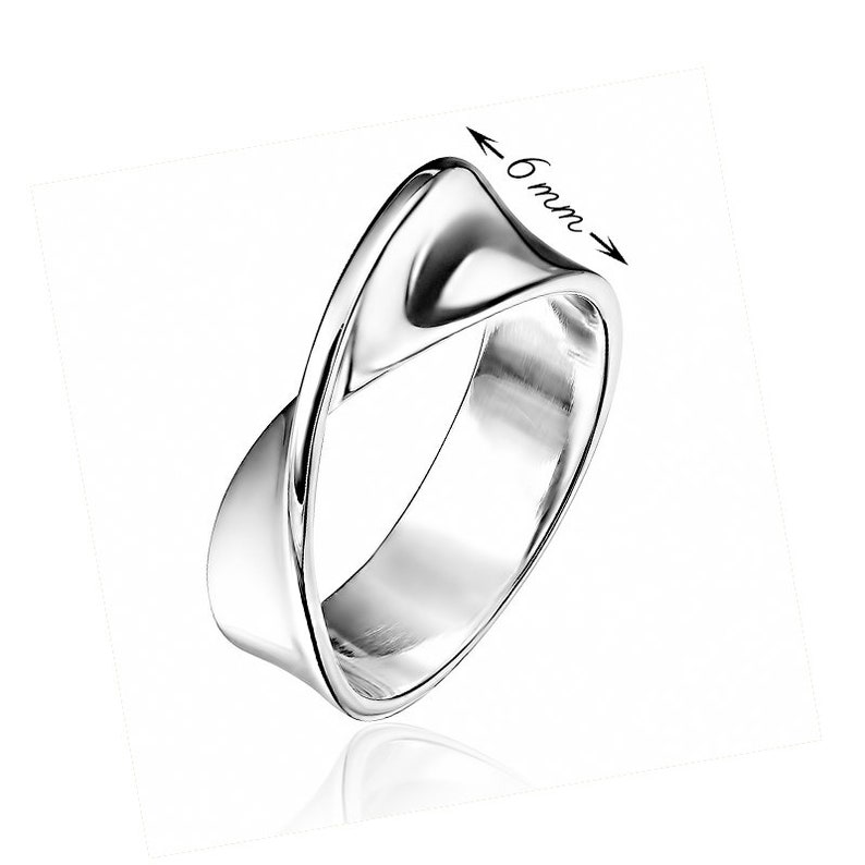 Sterling Silver Mobius Ring Twisted Wedding Band Infinity | Etsy