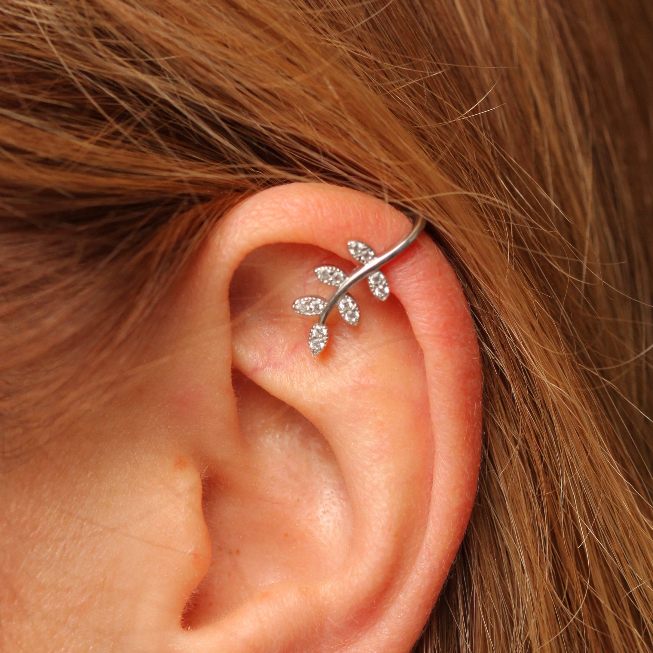 Flower Cartilage Earring Sterling Silver Cuff Earrings Wedding | Etsy