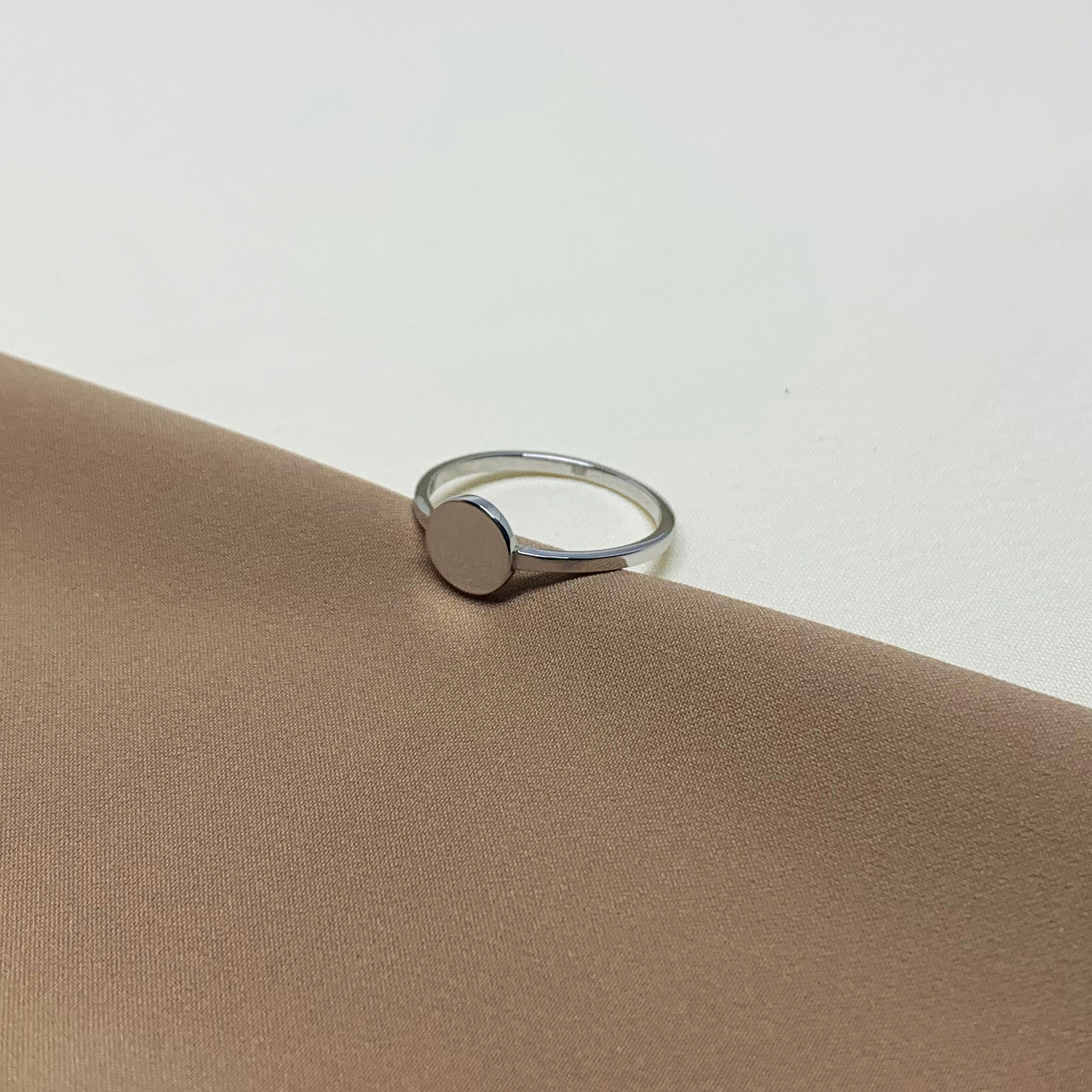 Sterling Silver Disc Ring Statement Ring Minimalist Disc | Etsy